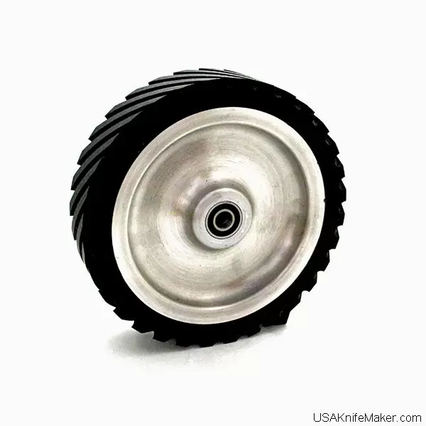 Wheel - Contact Wheel 8" 1/2" bore SERRATED WHEEL - Rubber